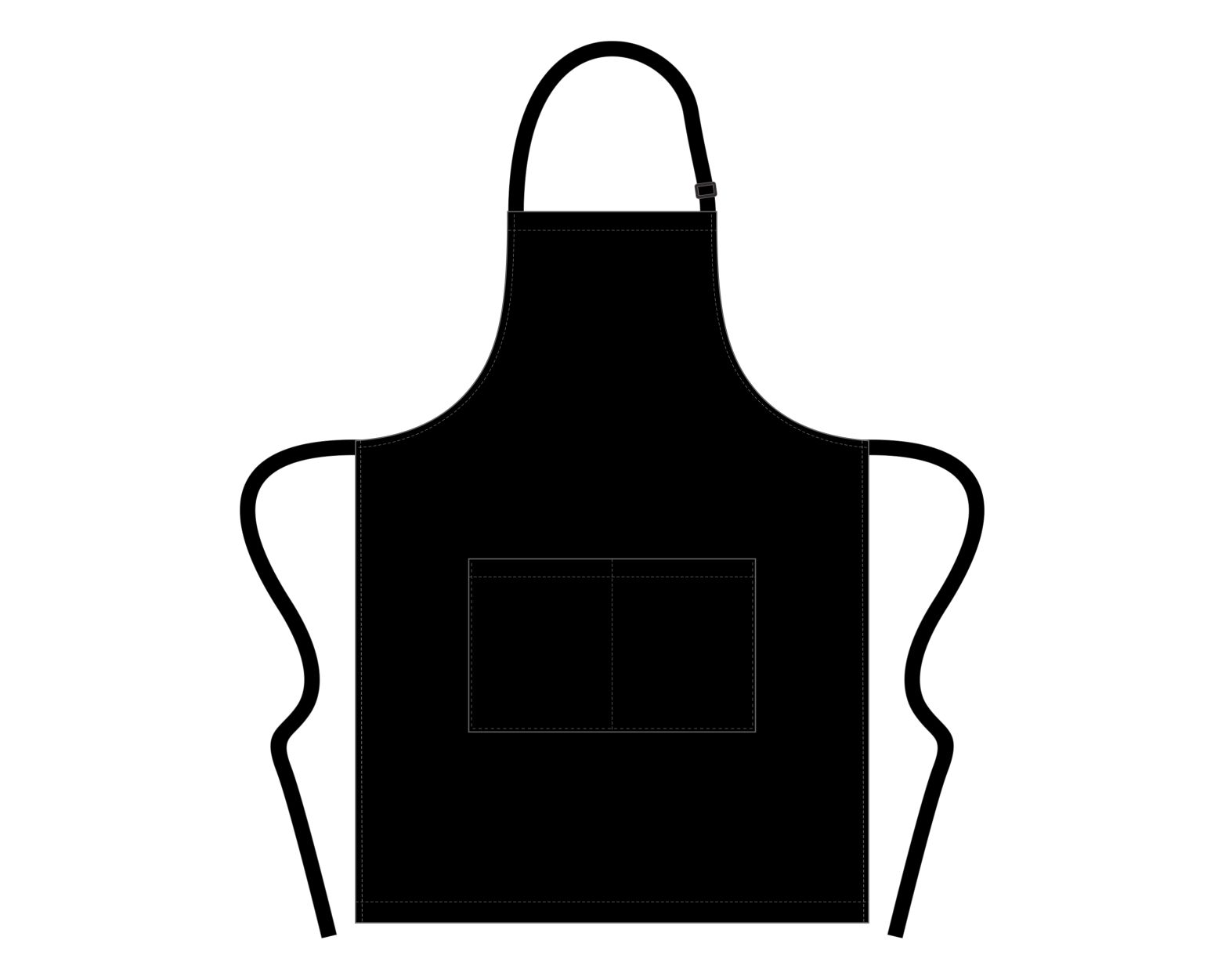 Custom supermarket hanging neck apron dining black apron back strap apron