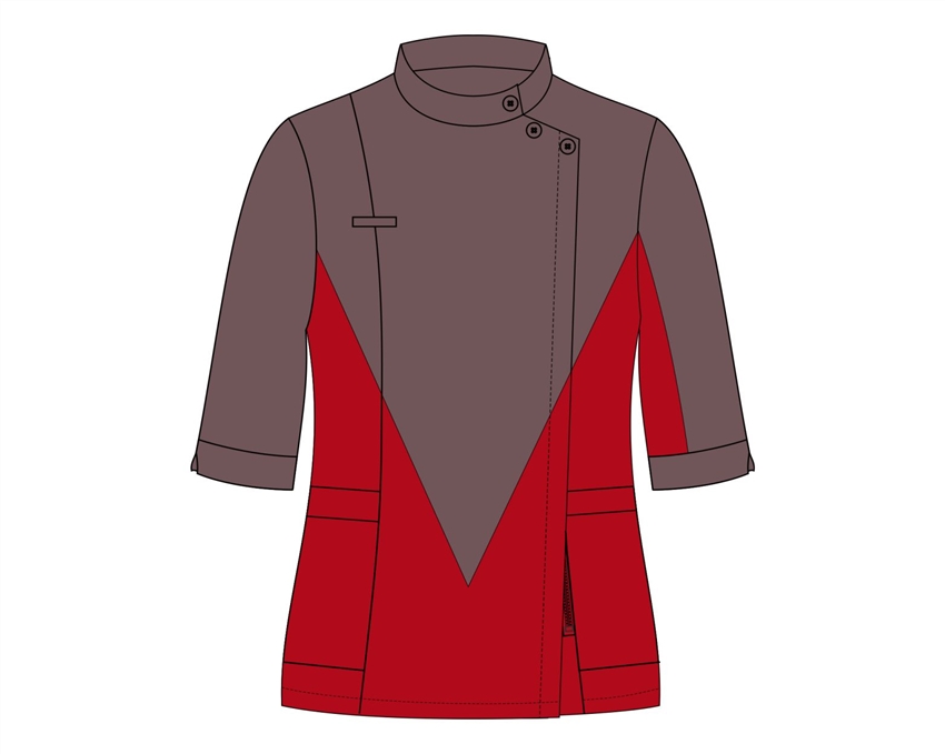 Tailor-made cleaning uniforms Design mid-sleeve contrast collar ...