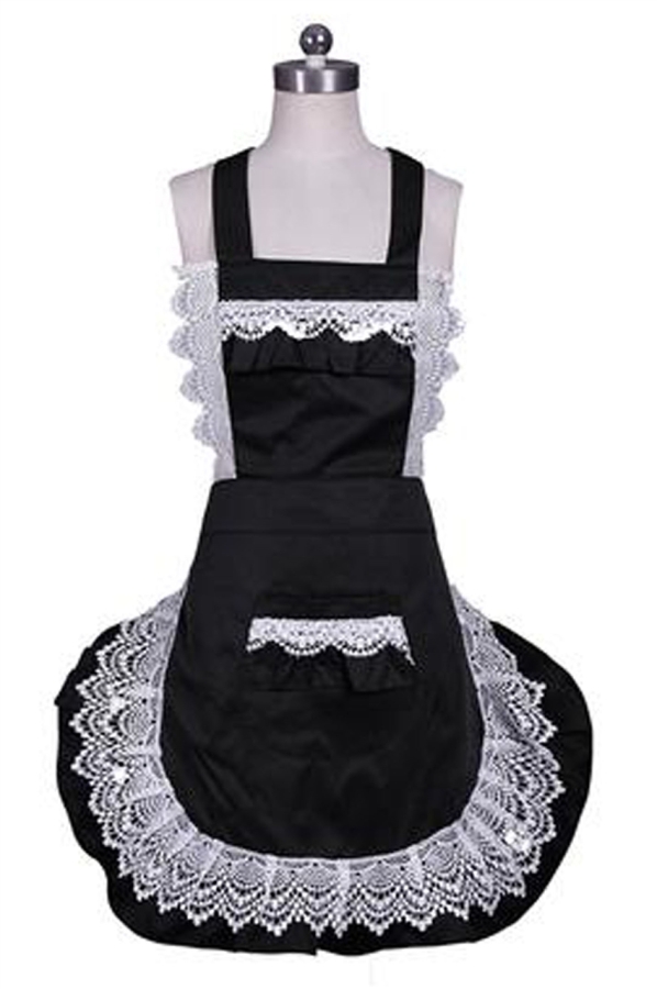 manufacture maid apron Fashion design Lace lace apron Lace pocket Lace ...