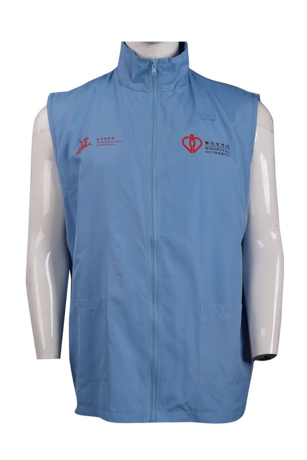 customized blue enterprise collar vest hospital medical volunteer vest ...