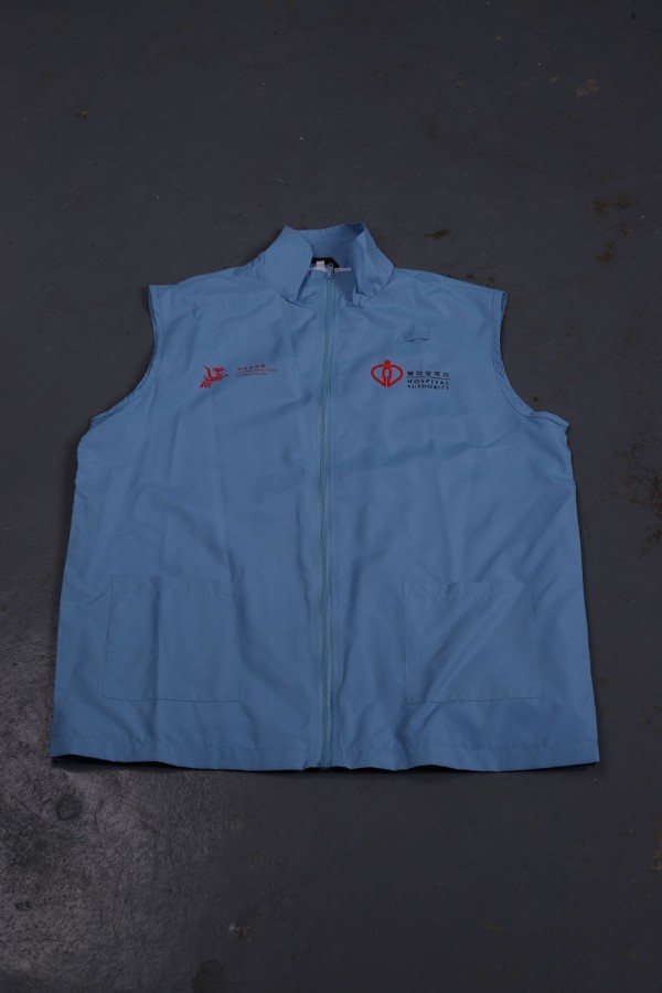 customized blue enterprise collar vest hospital medical volunteer vest ...