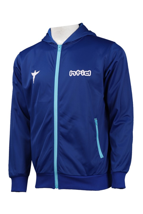 Order Blue Zipper Open Chest Fleece Jacket Contrast Bag Zipper Jacket ...