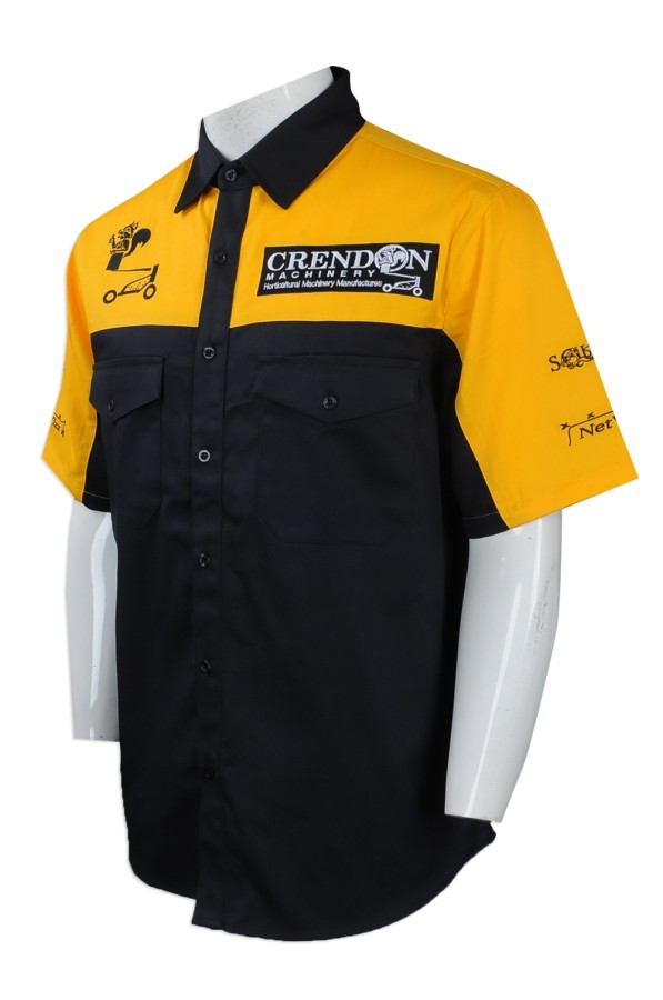 Design Short Sleeve Industrial Uniforms Custom Contrast Short Sleeve ...