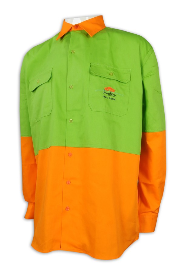 Production of long-sleeved contrast industrial uniforms Building ...