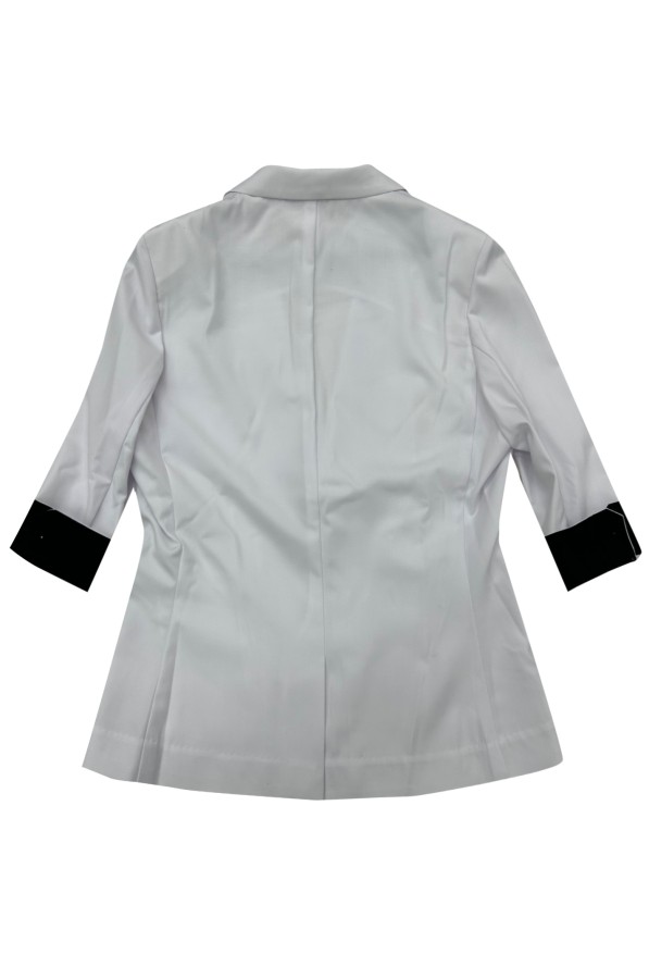 Design solid color mid-sleeved women's suit uniforms custom-made white ...