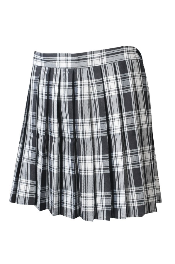 Customized black and white striped checkered pleated skirt Order half ...