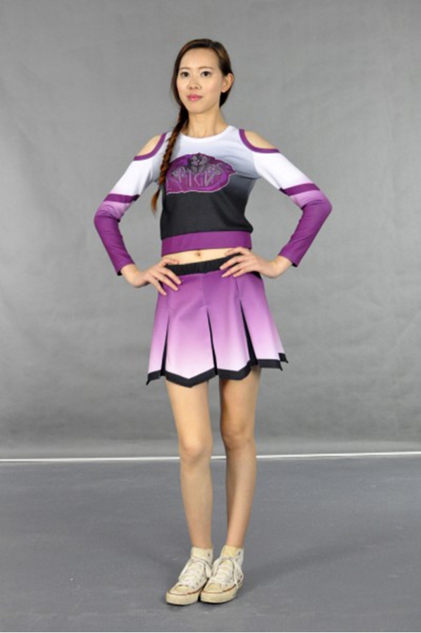 long-sleeved shoulder-shoulder design cheerleading suit model show live ...