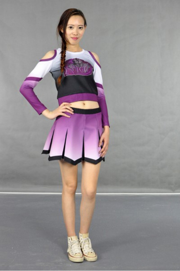 long-sleeved shoulder-shoulder design cheerleading suit model show live ...
