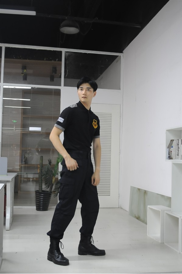 Order security uniform real person try on model demonstration color ...