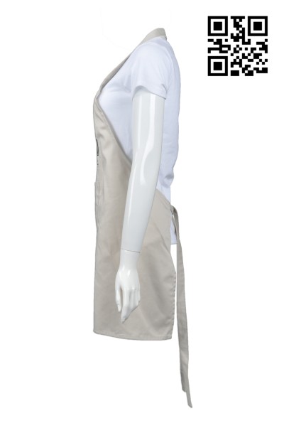 Design khaki apron fast food kitchen waiter apron custom made