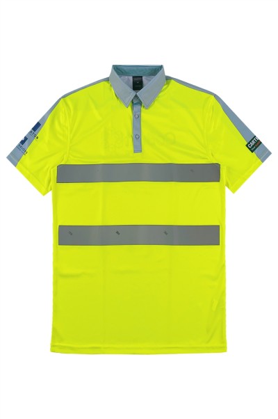 Bulk Order Fluorescent Yellow Short Sleeve Reflective Polo Shirt ...