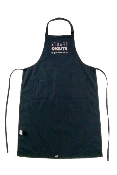 Order large quantities of black halter neck aprons, makeup counter ...