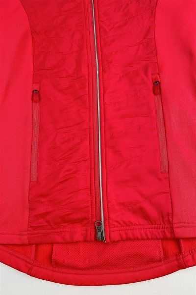 Custom red solid color windbreaker jacket design multi-pocket ...