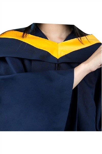 Customized Bachelor's Graduation Gown Designed Blue Yellow Silk Belt ...