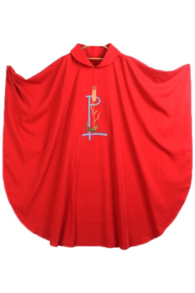 Customized ceremonial supplies Design red embroidered folded round neck ...