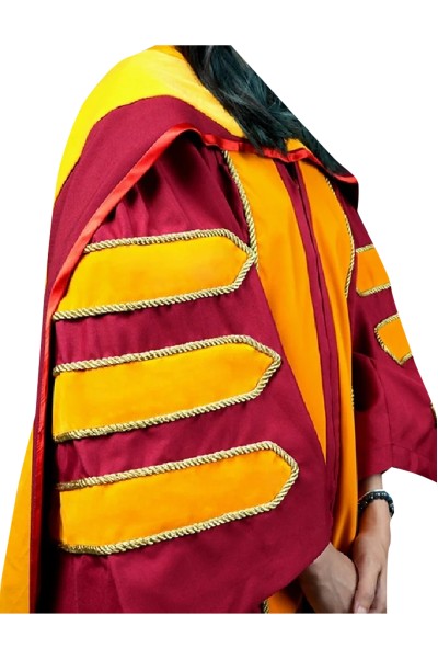 Customized red and yellow graduation gown, designed Lingnan University ...