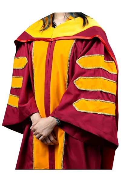 Customized red and yellow graduation gown, designed Lingnan University ...