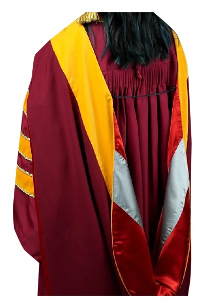 Customized red and yellow graduation gown, designed Lingnan University ...