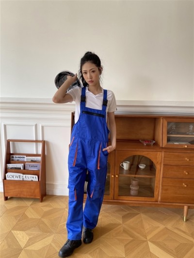 Custom-made women’s polyester cotton royal blue overalls