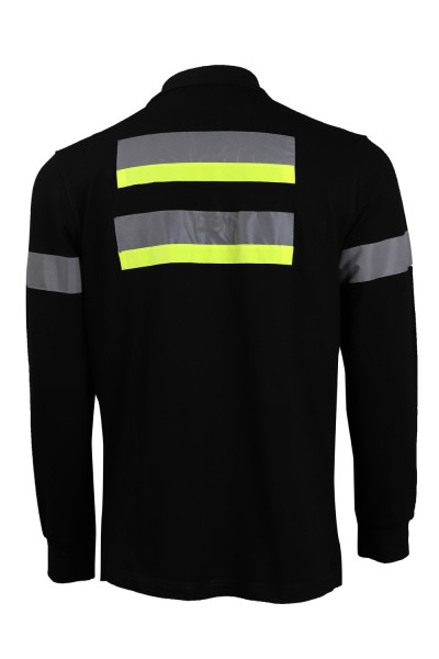 custom-made black long-sleeved reflective strip Polo shirt reflective ...