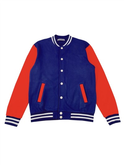 Design Royal Blue Contrast Color Red Baseball Jacket Can Print Logo ...