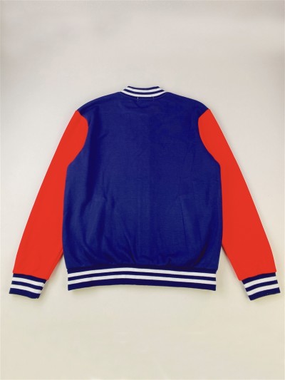 Design Royal Blue Contrast Color Red Baseball Jacket Can Print Logo ...