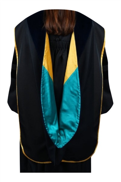 Design black velvet bonnet graduation gown Customized full bell sleeve ...