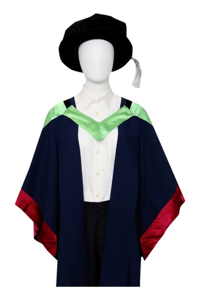 Design green shawl graduation robe, customized blue contrasting red ...