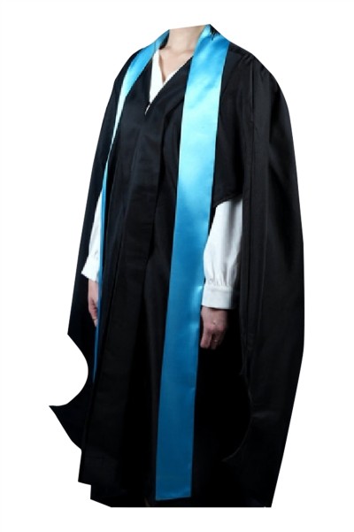 Designed Black Graduation Gown Collection Customized Blue Shawl ...