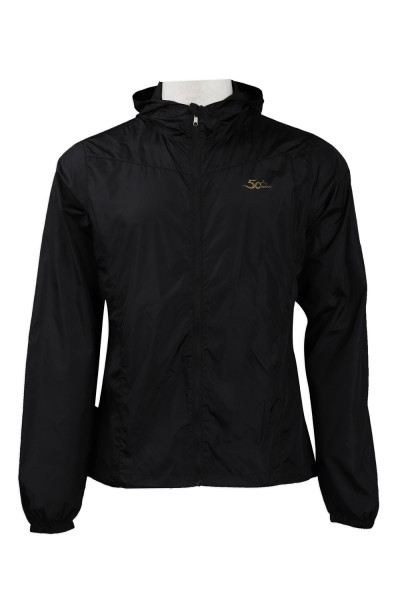 Customized Embroidered Logo Windbreaker Tunic Waist Rope Windbreaker Jacket