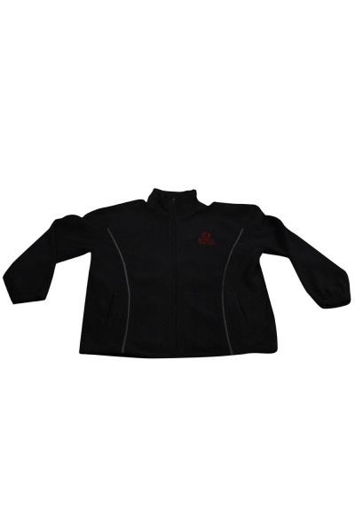 made black fleece jacket, elastic cuffs, windbreaker coat factory
