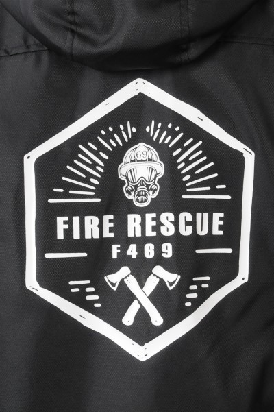 custom hood windbreaker design printed LOGO windbreaker manufacturer black