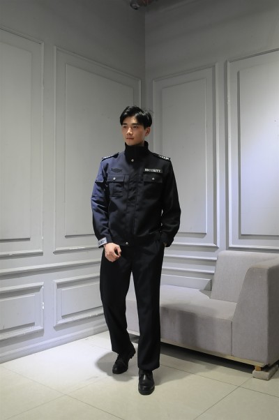 Tailor-made security uniform model try on real person model make high ...
