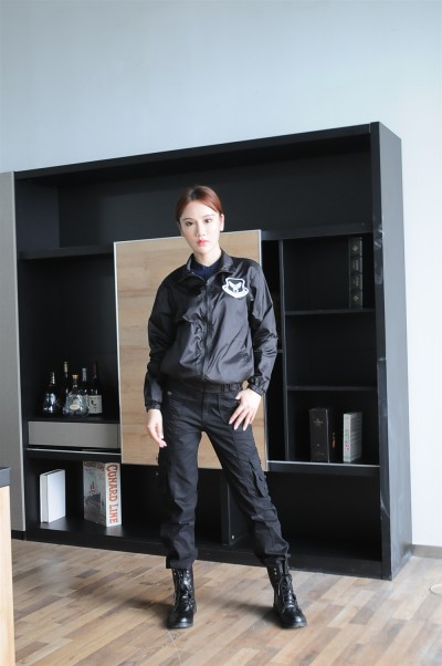 Customized fashion women's security uniform model demonstration zipper ...