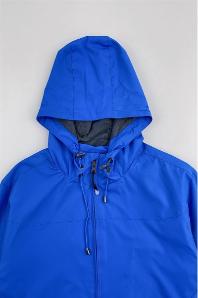 Order solid color hooded waterproof windbreaker jacket custom cuffs ...