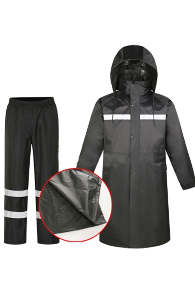 Manufacturers of black reflective raincoats mass-order knee-length ...
