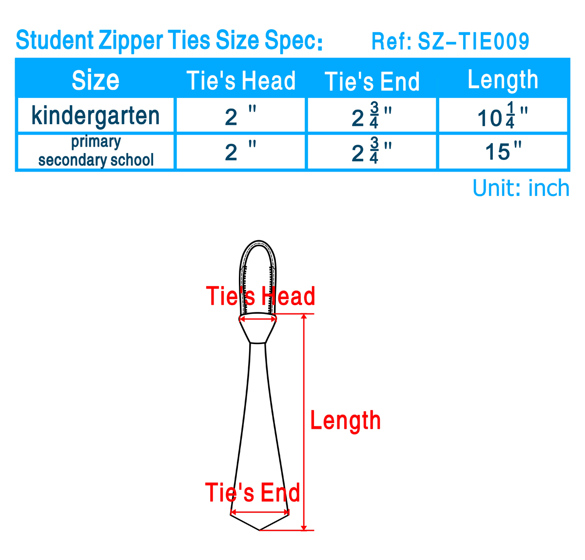 tie size chart, tie length chart, necktie size chart, necktie length ...