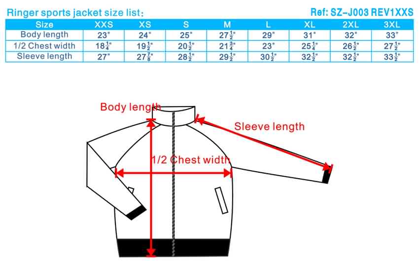 windbreaker sizing chart, windbreaker jacket size chart, mens windbreaker size chart, ladies ...