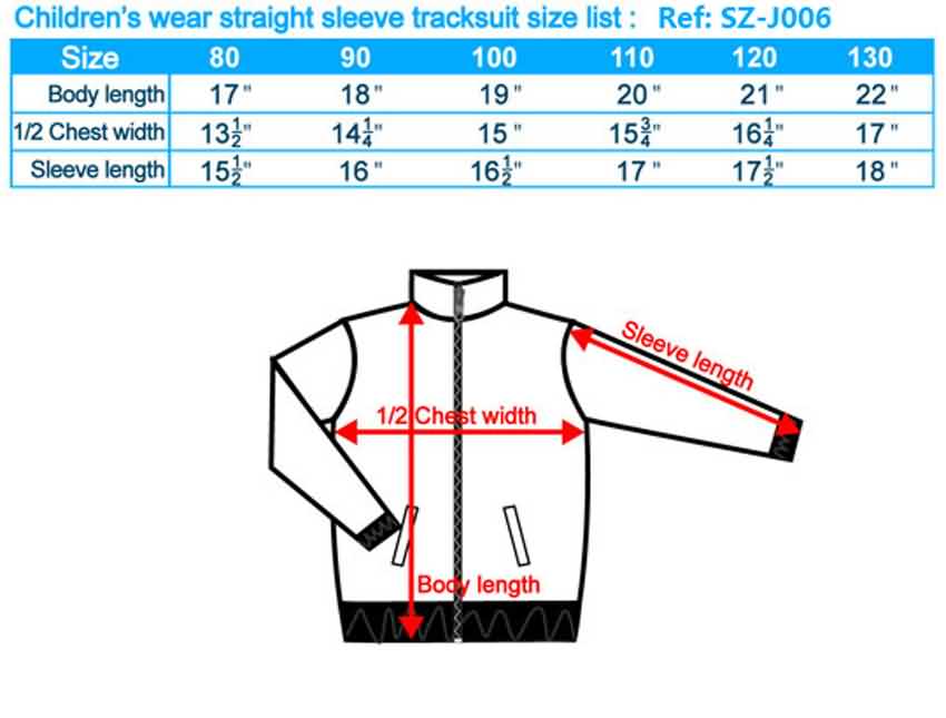 windbreaker sizing chart, windbreaker jacket size chart, mens ...