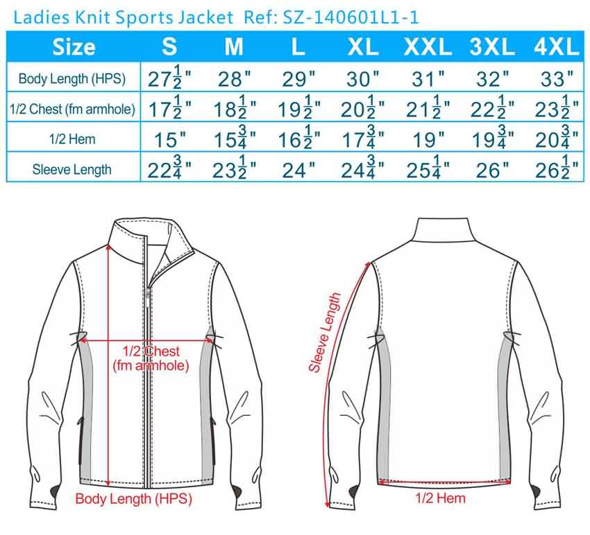 windbreaker sizing chart, windbreaker jacket size chart, mens ...