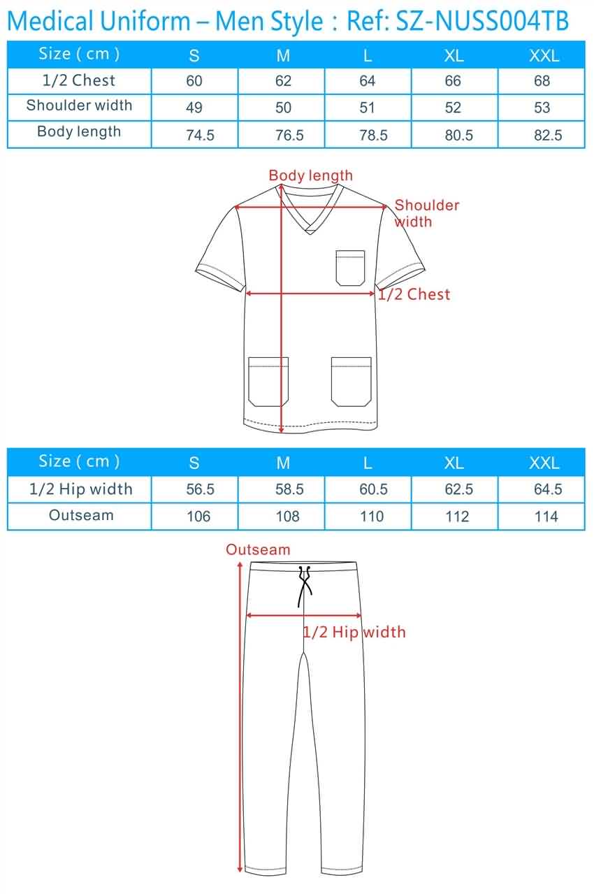 doctor gown size chart, doctor uniform sizing, nursing uniforms size ...