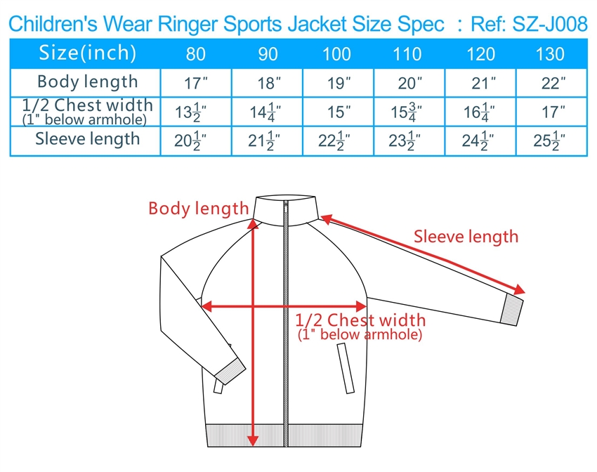 windbreaker sizing chart, windbreaker jacket size chart, mens ...