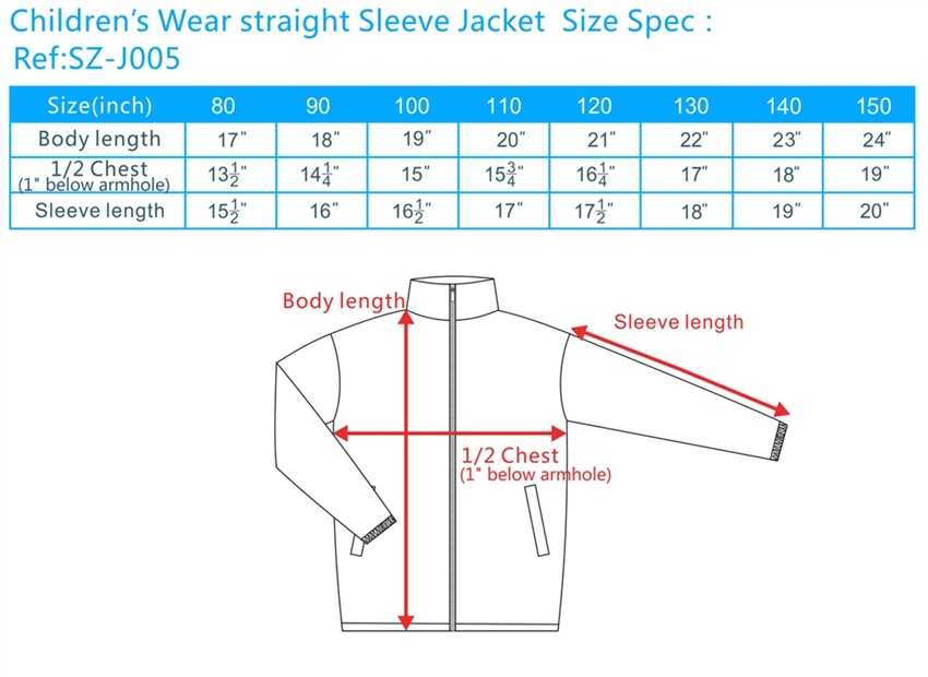 windbreaker sizing chart, windbreaker jacket size chart, mens ...
