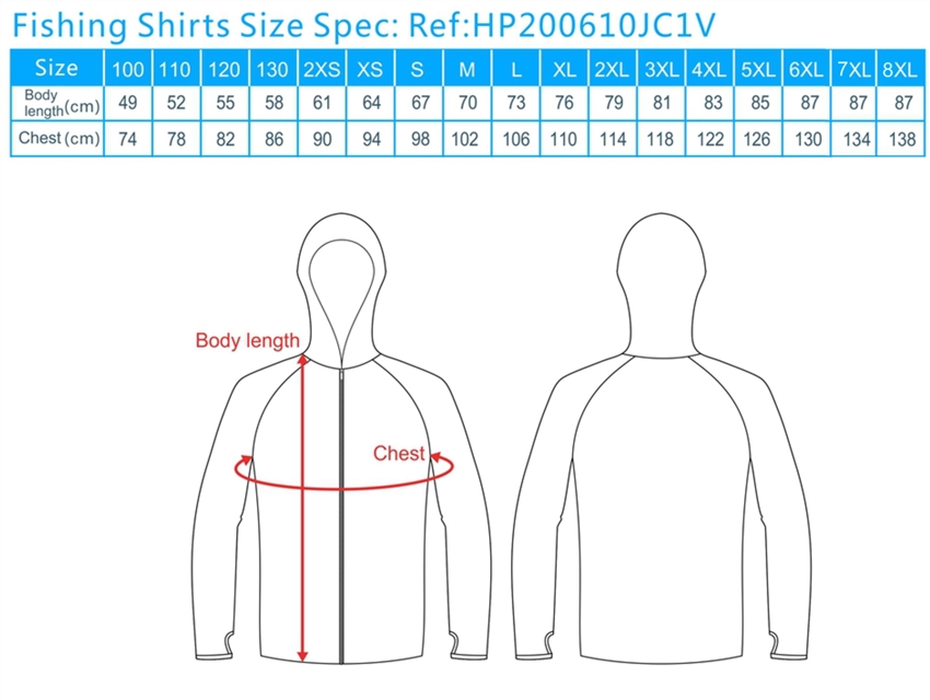 windbreaker sizing chart, windbreaker jacket size chart, mens ...